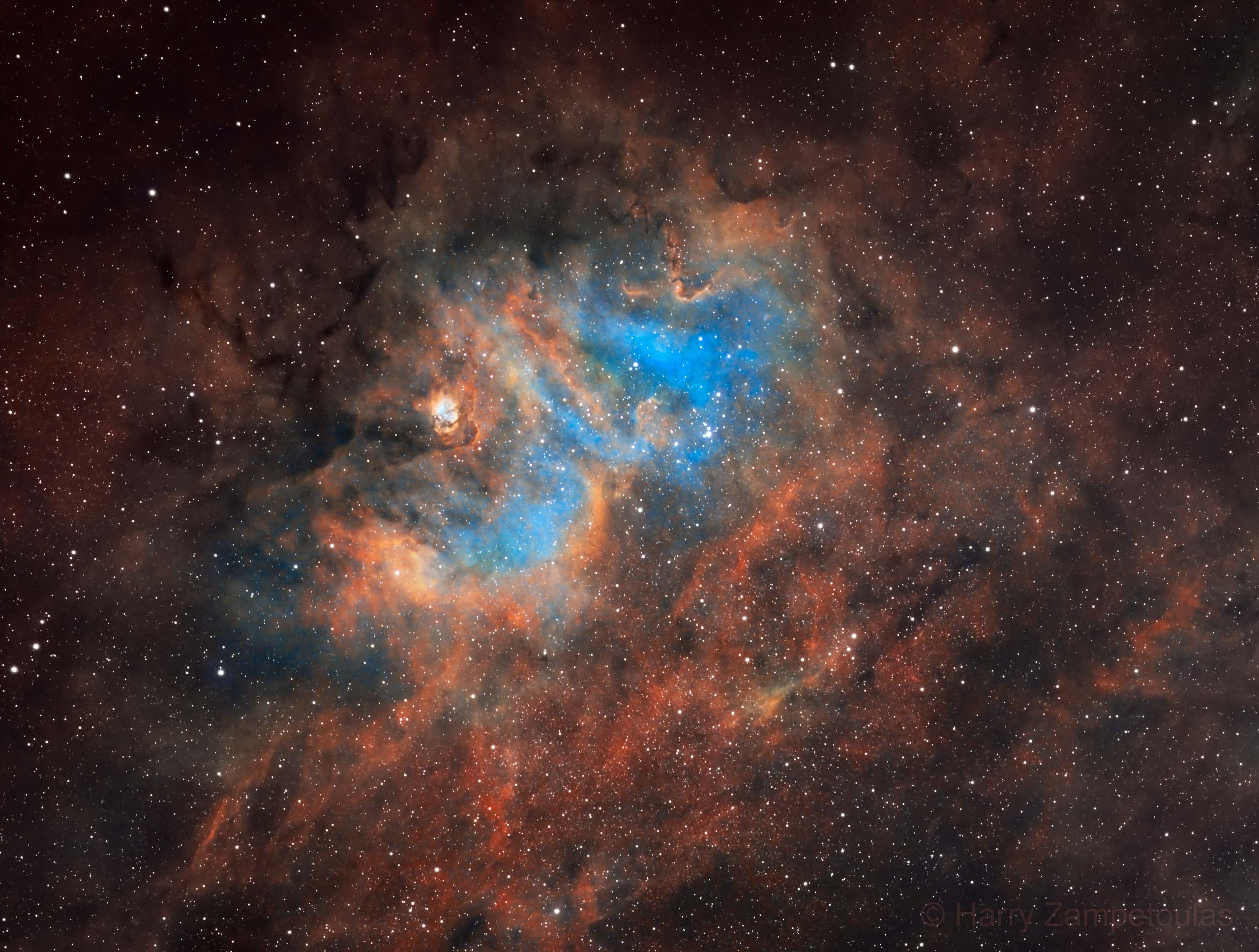 SH2-54 in SHO - Astrophotography - Rhodes, Greece - Harry ZAMPETOULAS Photography